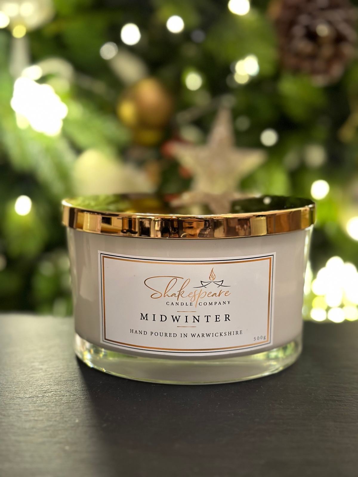 Midwinter 3-wick soy wax deluxe candle (50 hour burn time ...